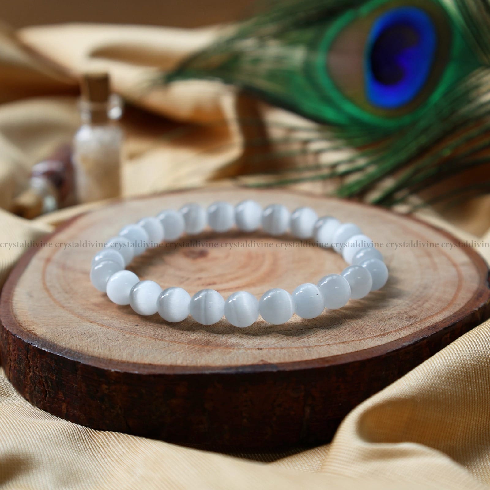 Selenite Crystal Bracelet - 8 MM (Cleansing & purification)
